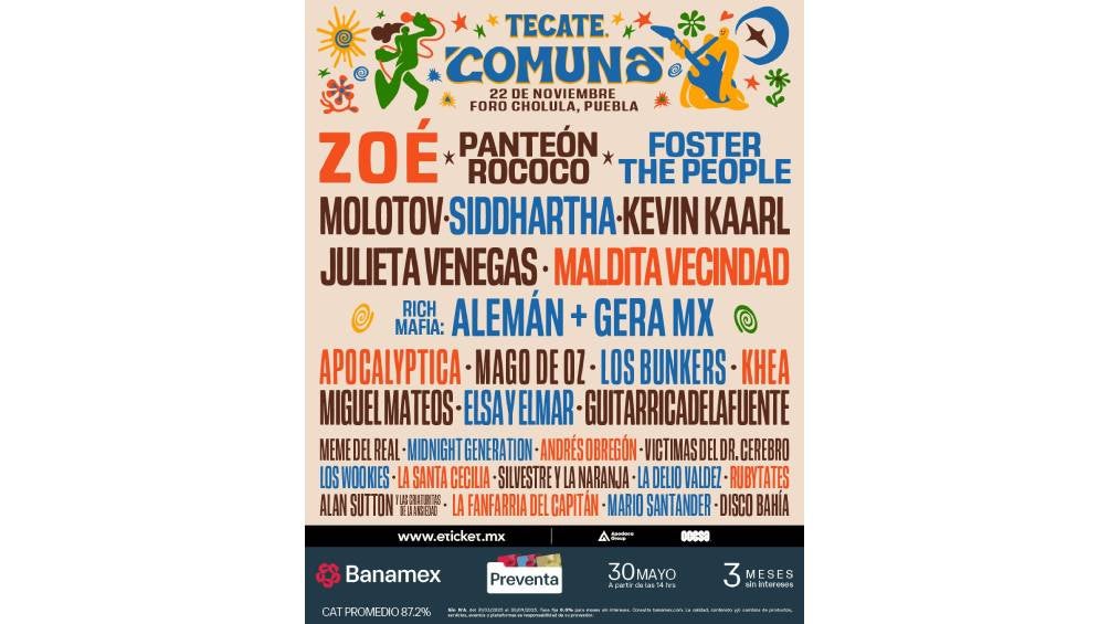 Tecate Comuna 2025 revela su cartel oficial: fecha, precios y artistas confirmados